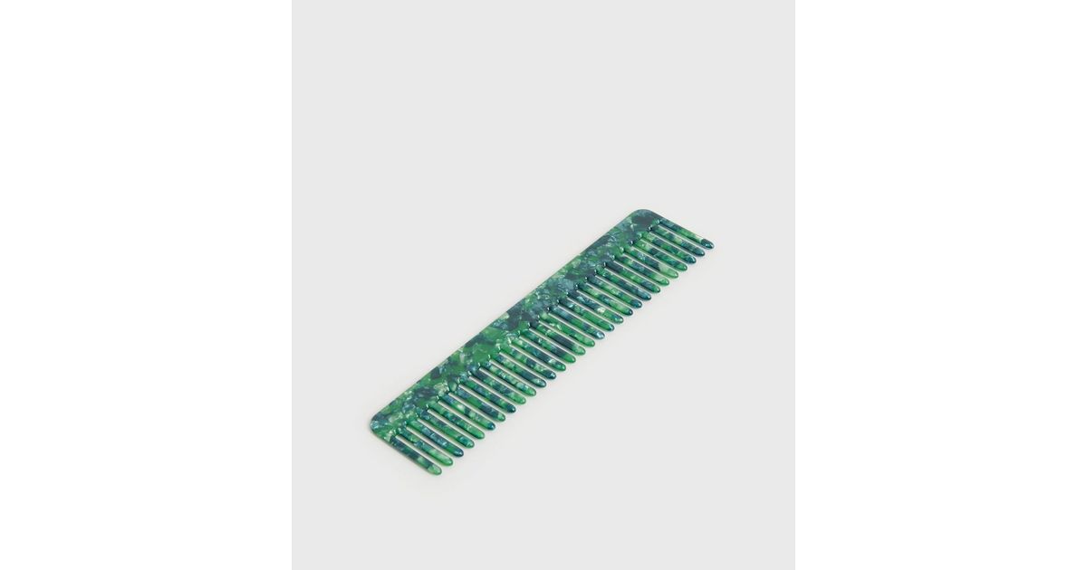 Green Agate Effect Hair Comb | New Look