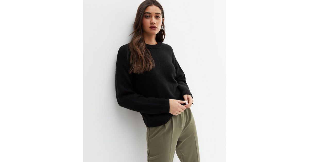 Black Knit Crew Neck Jumper | New Look