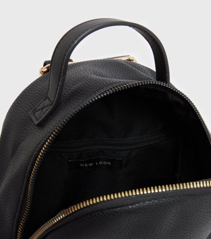 Black Leather-Look NL Logo Backpack New Look | atelier-yuwa.ciao.jp