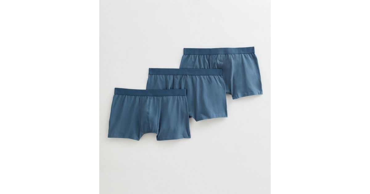 Blue Pack Of 3 Boxers | New Look