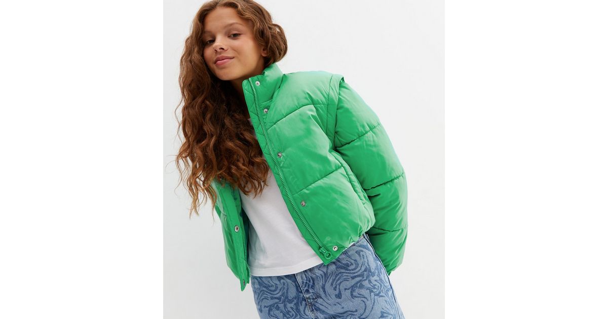 Girls Green 2-in-1 Puffer Gilet Jacket | New Look
