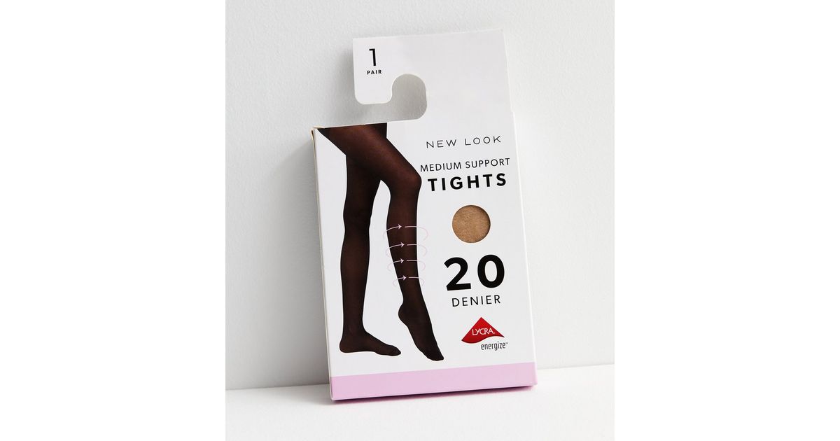 Light Brown 20 Denier Medium Support Tights | New Look