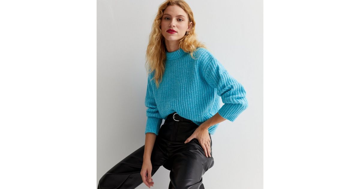 Turquoise Chunky Knit Drop Shoulder Jumper | New Look