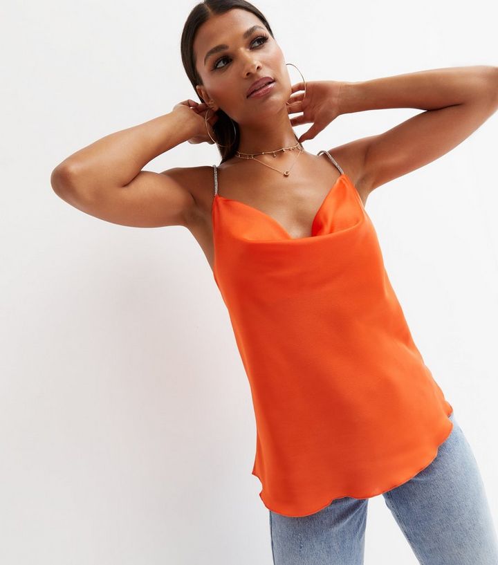 Orange Satin Cami | sealmech.com