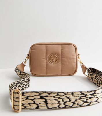 Stone Puffer Webbed Strap Cross Body Bag | New Look