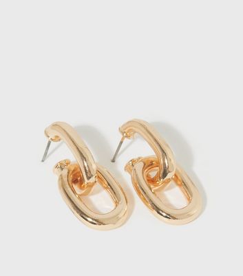 Gold Chain Link Drop Earrings | New Look