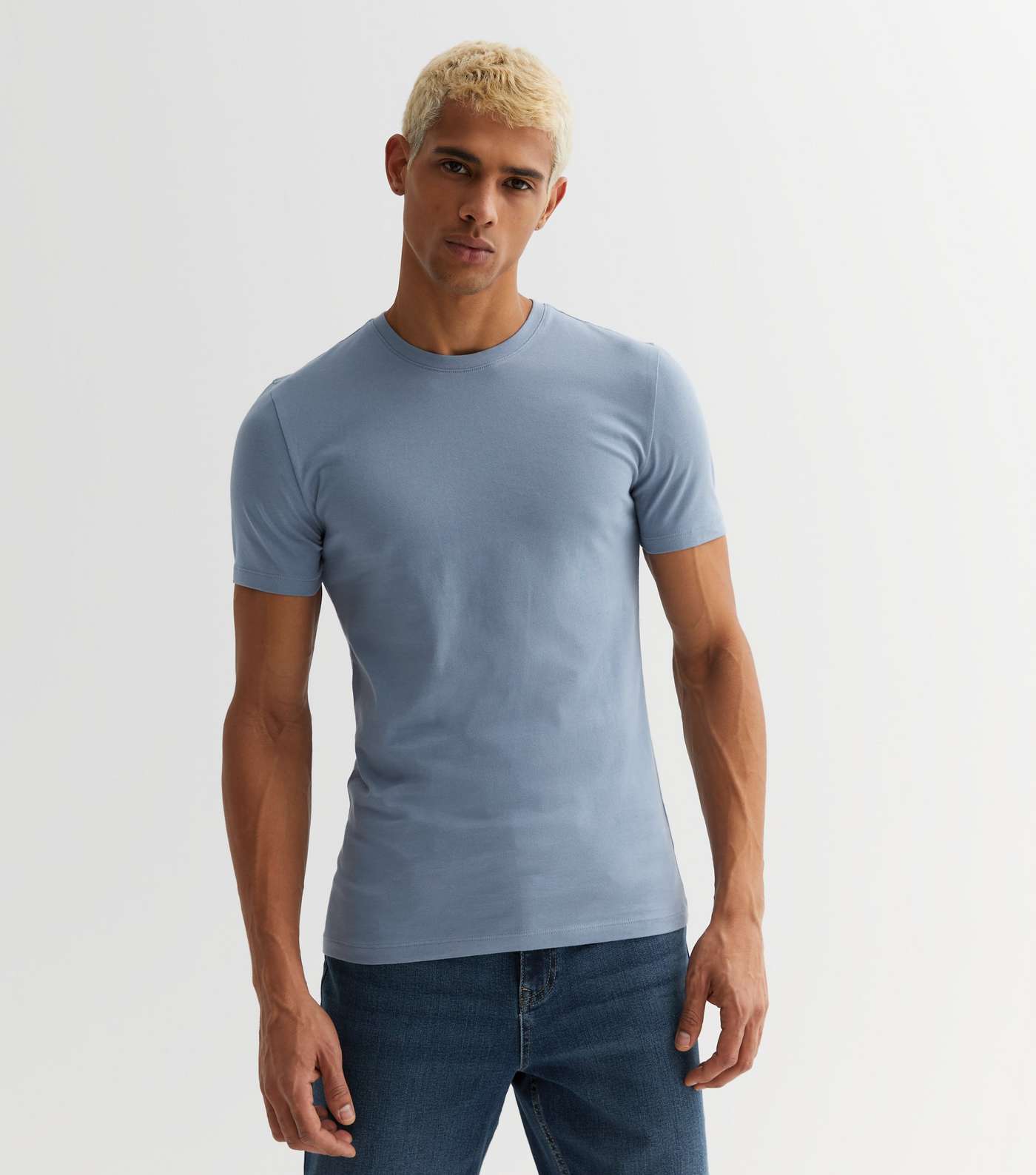 Bright Blue Crew Neck Muscle Fit T Shirt New Look