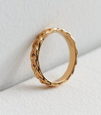 Gold Plaited Ring | New Look
