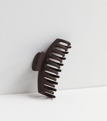 Dark Brown Matte Banana Hair Claw Clip | New Look