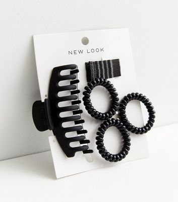 Black Claw Clip Hair Band Pack New Look