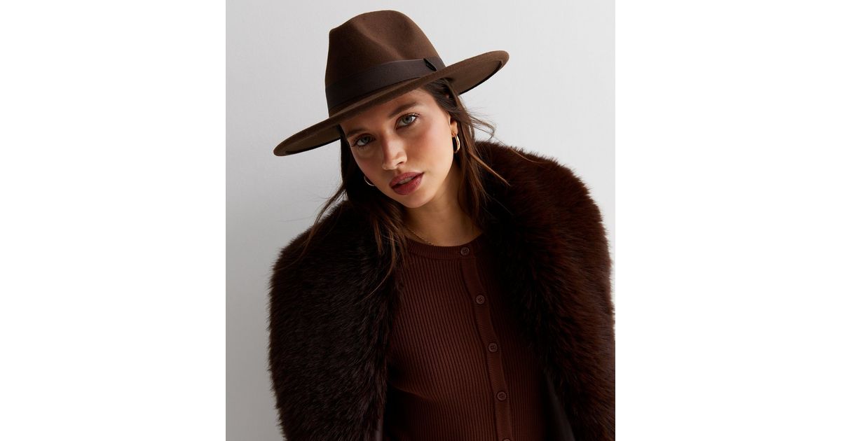 Dark Brown Fedora Hat | New Look