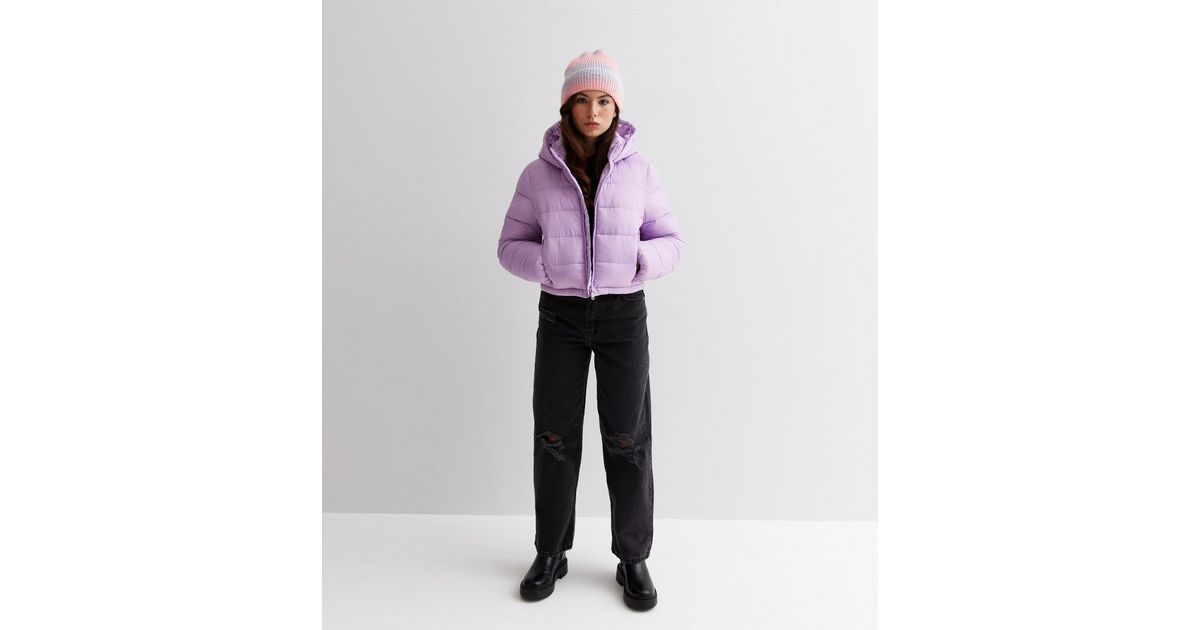 Girls Lilac Hooded Puffer Jacket | New Look