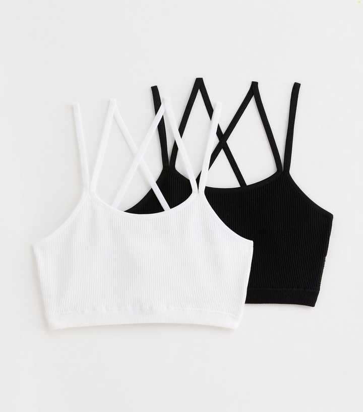Girls 2 Pack of Ribbed Seamless Crop Tops | New Look