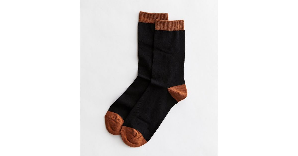 Mustard Colour Block Socks | New Look