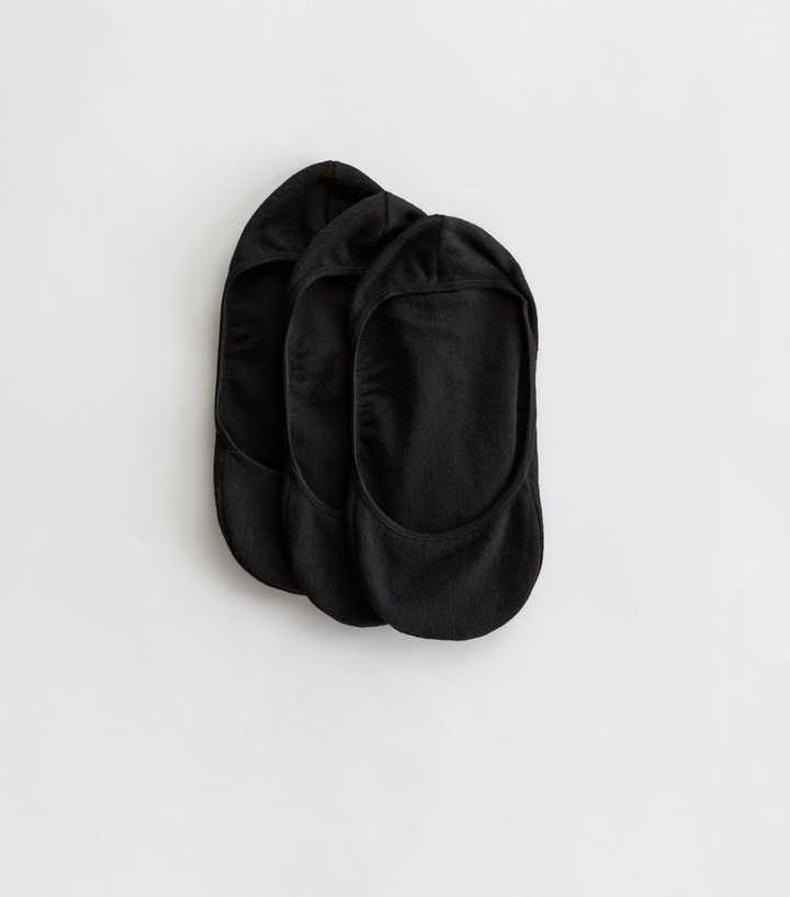 3 Pack Black Invisible Liner Socks | New Look