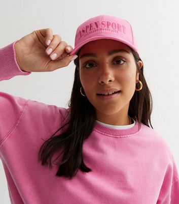 Bright Pink Embroidered Sport Logo Cap | New Look