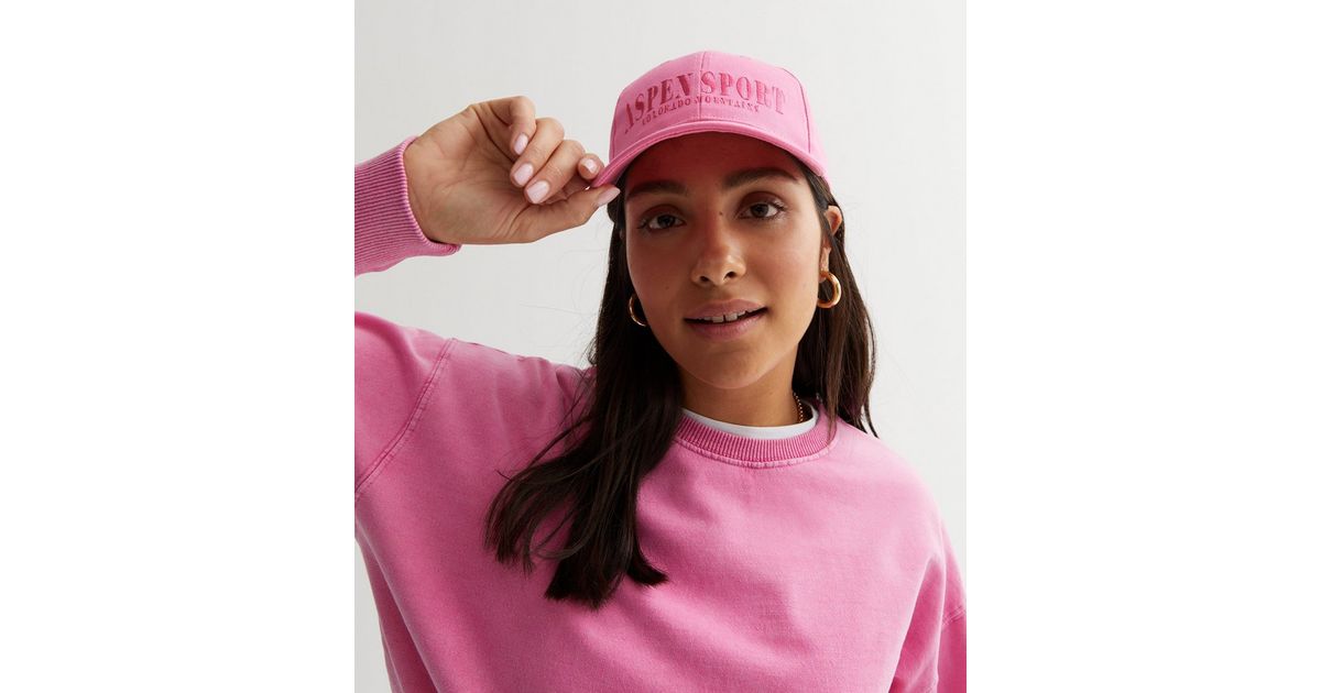 Bright Pink Embroidered Sport Logo Cap | New Look