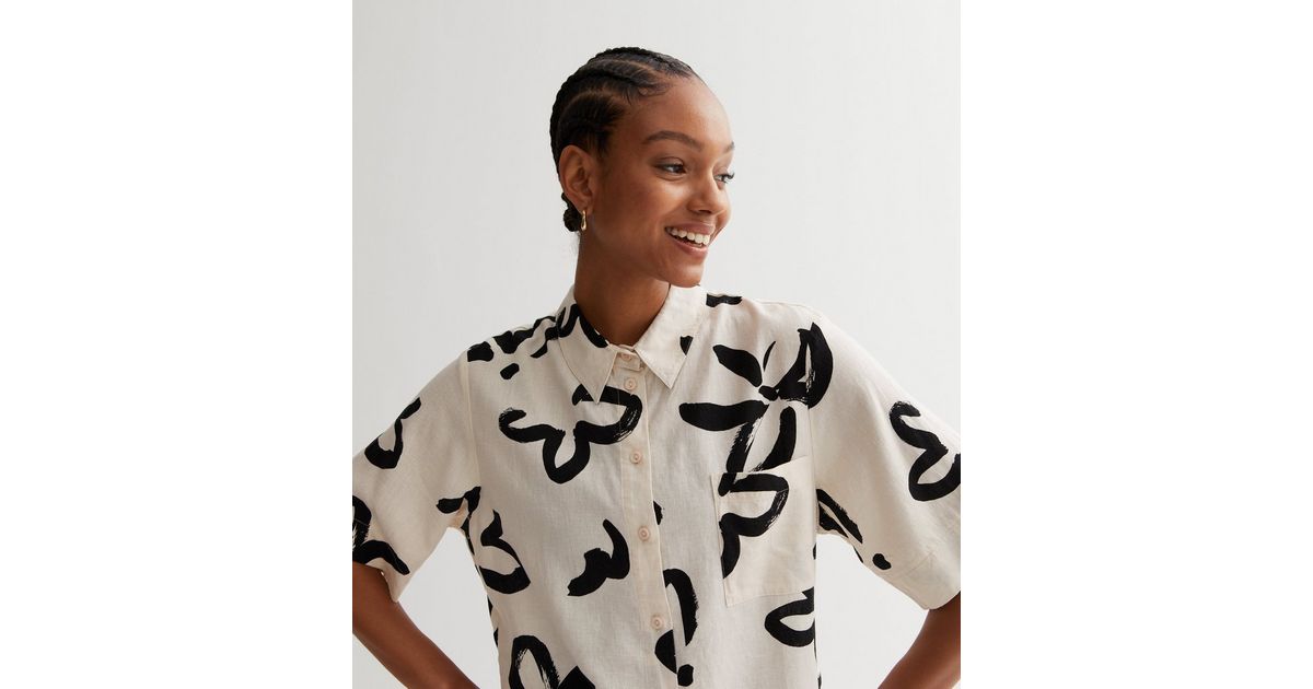 Off White Floral Short Sleeve Shirt | New Look