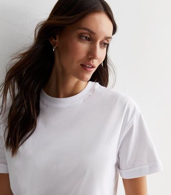 White Cotton Boxy T Shirt