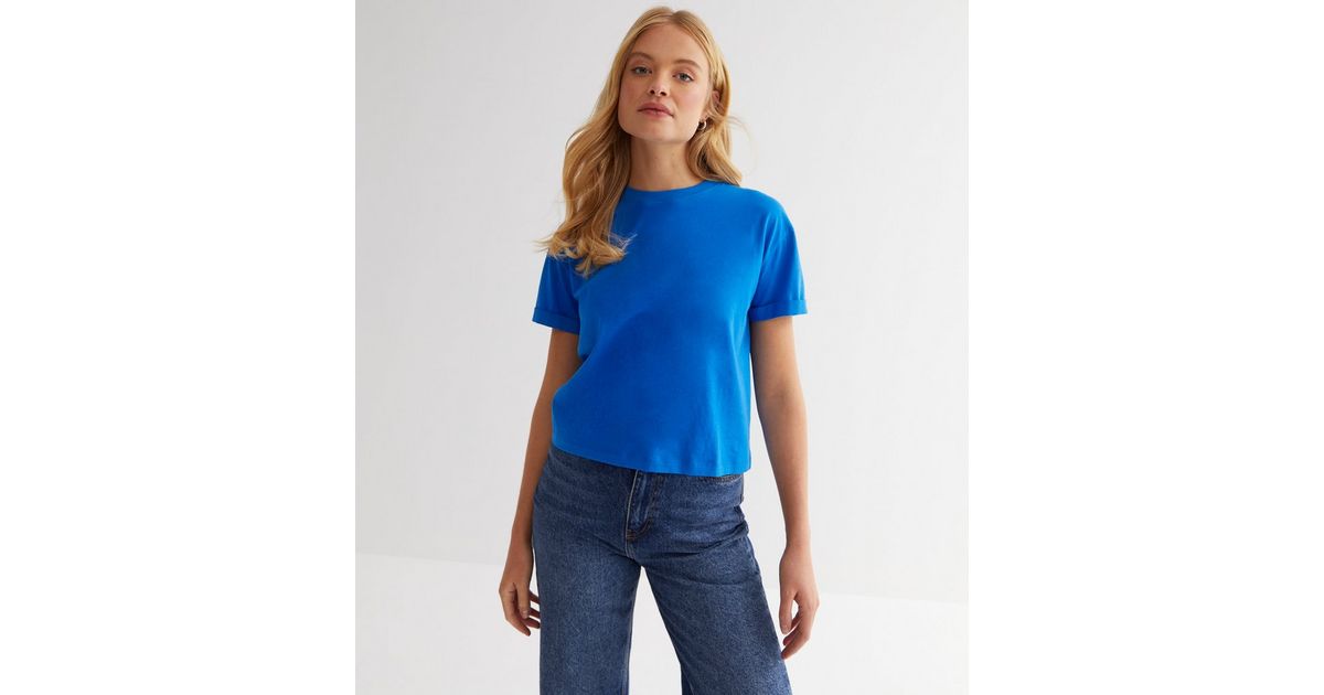 Bright Blue Jersey Boxy T-Shirt | New Look