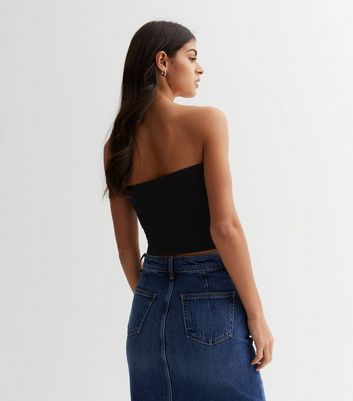 Black Bandeau Crop Top | New Look