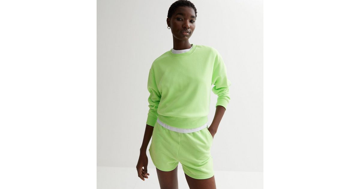Light Green Jersey Crew Neck Sweatshirt | New Look