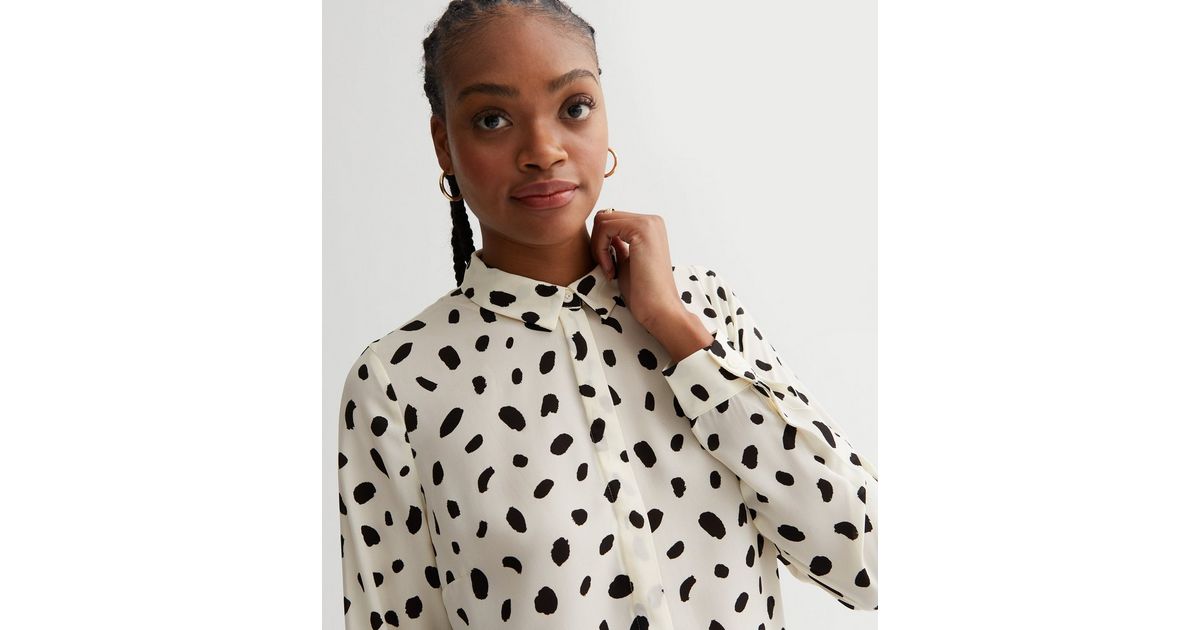 Tall White Abstract Spot Shirt | New Look