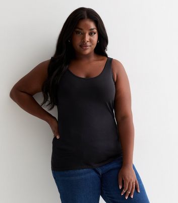 Curves Black Long Vest | New Look