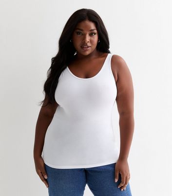 Curves White Long Vest | New Look