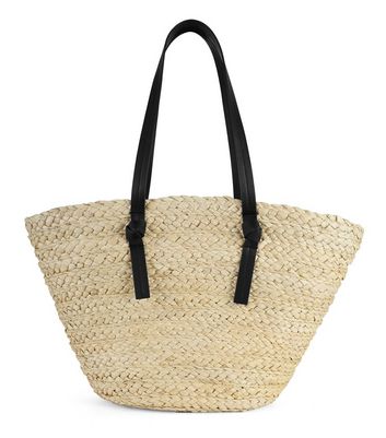 South Beach Light Brown Straw Effect Bag | New Look