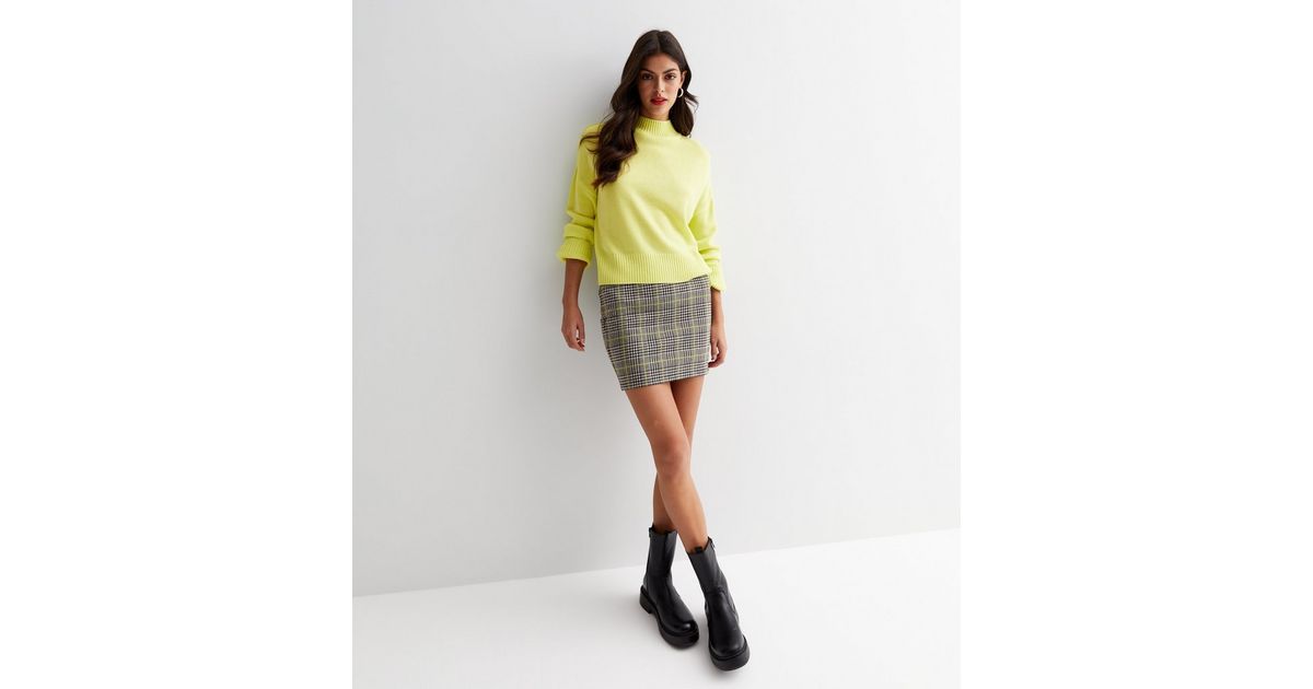 Black Dogtooth Check Mini Tube Skirt | New Look