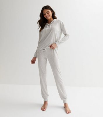 Grey Ribbed Lounge Joggers | New Look
