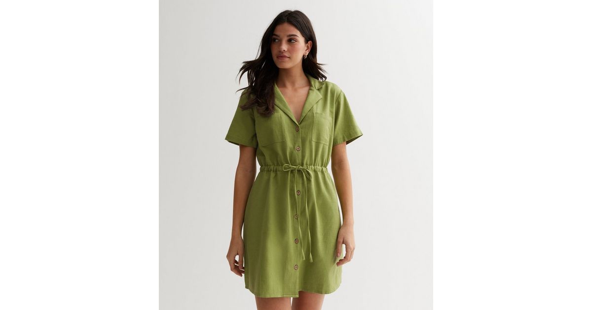 Olive Utility Mini Dress | New Look