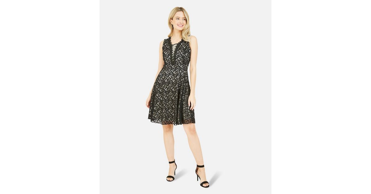 Mela Black Mesh Lace Sleeveless Mini Dress | New Look