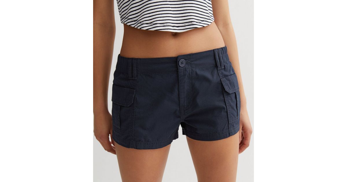 Navy Mini Cargo Shorts | New Look