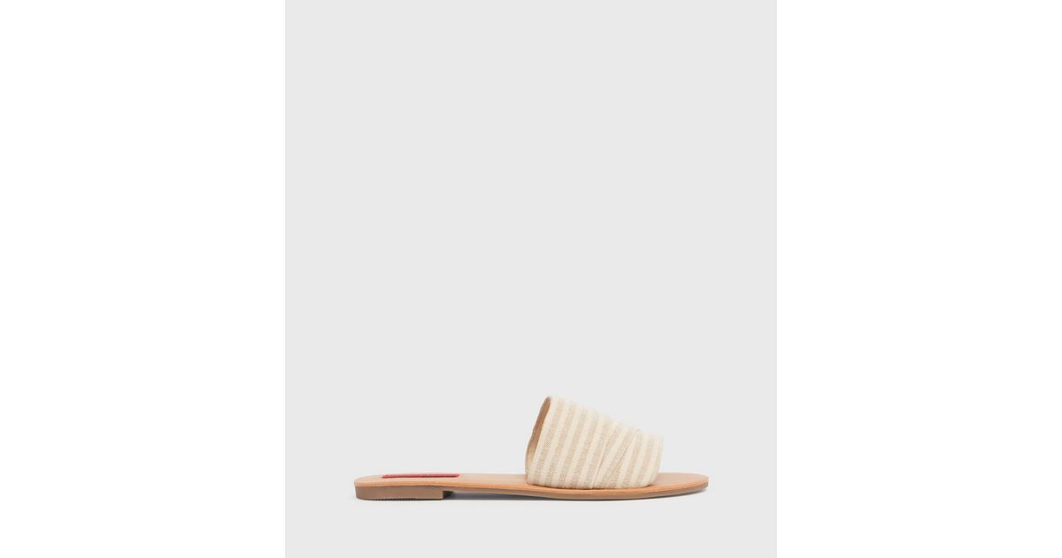 London Rebel Cream Stripe Wrap Sliders | New Look
