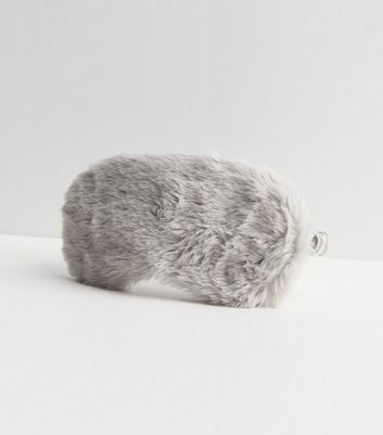 Pale Grey Faux Fur Eye Mask | New Look