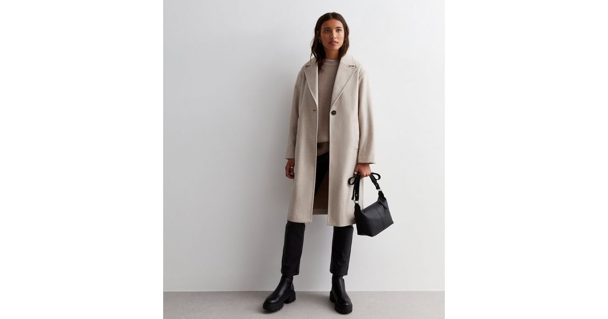Cream Longline Formal Coat | New Look