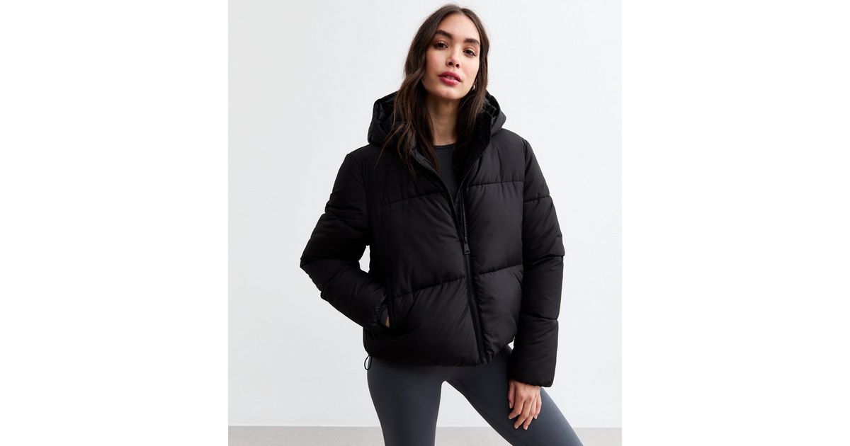 Black Hooded Puffer Jacket | New Look
