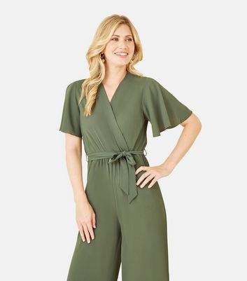Mela Green Wrap Jumpsuit | New Look