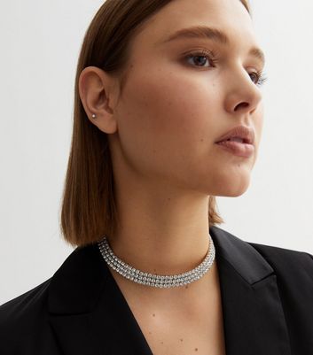 Crystal Diamante Choker Necklace New Look