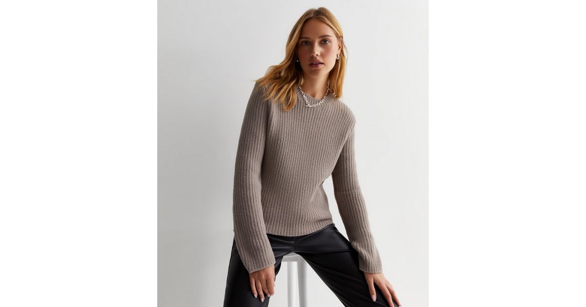 Mink Ribbed Knit Crew Neck Jumper | New Look