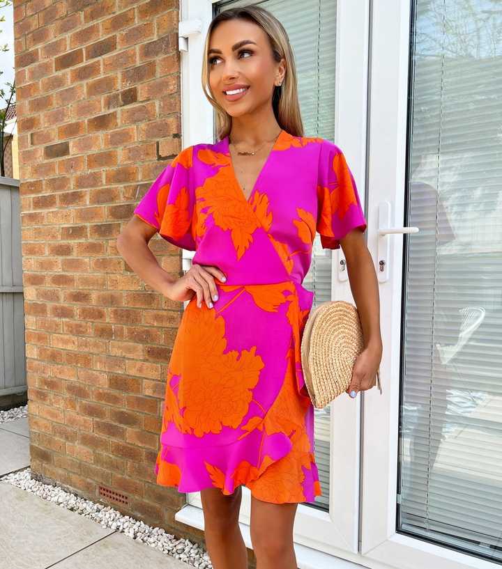 AX Paris Multicoloured Floral Frill Hem Mini Dress | New Look