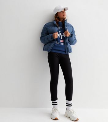 Girls Blue Patch Pocket Puffer Jacket | New Look