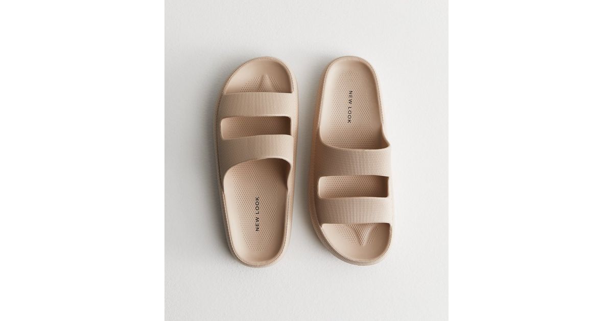 Off White Chunky Sliders | New Look