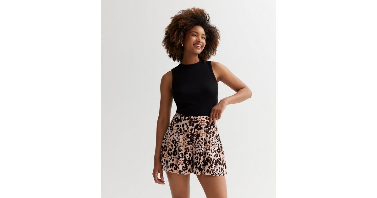 Brown Leopard Print Flippy Shorts | New Look