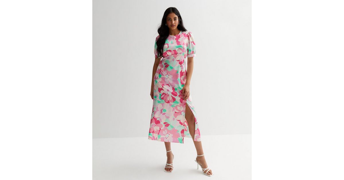 Multicolour Floral Frill Midaxi Dress | New Look