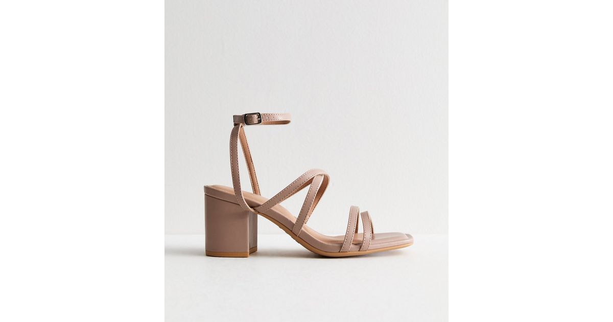 Extra Wide Fit Light Brown Multi Strap Block Heel Sandals New Look