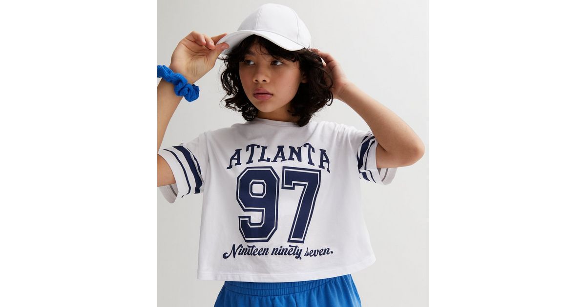 Girls White Atlanta Boxy Logo T-Shirt | New Look