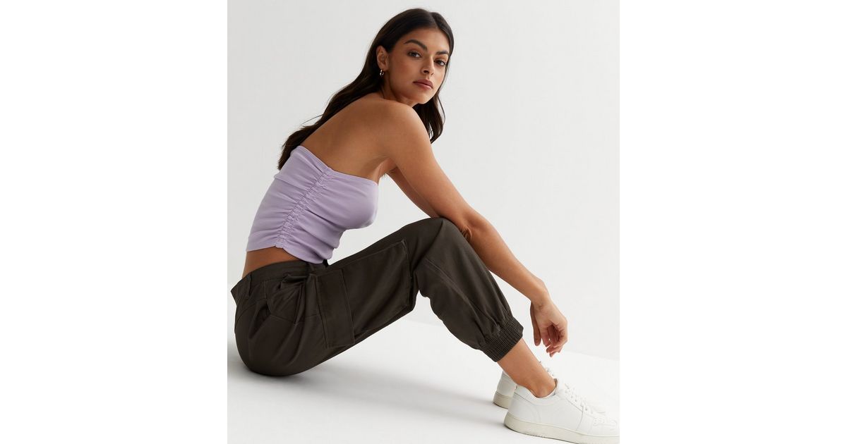 Lilac Ruched Bandeau Top | New Look